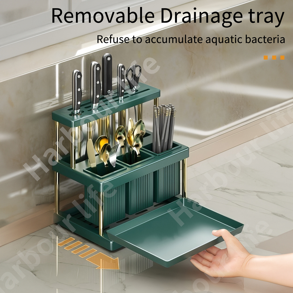 Harbour Life Kitchen Rack Cutlery Chopstick Drainer Holder Rak Pisau ...