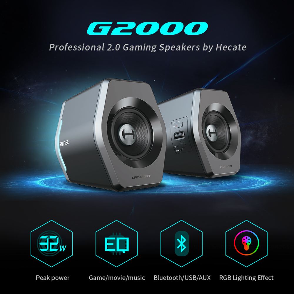 Edifier G2000 Speaker RGB Led 2.0 Gaming Bluetooth Speakers with USB ...