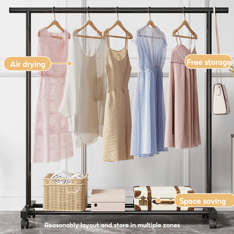 Wide Double Pole Metal Sampayan Rolling Wheels Multi-Layer Clothes ...