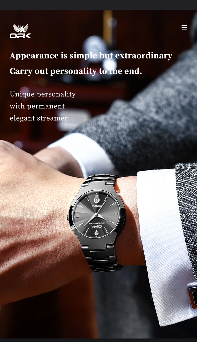 OPK Watch For Men Waterproof Original Calendar Luminous Stainless Steel ...