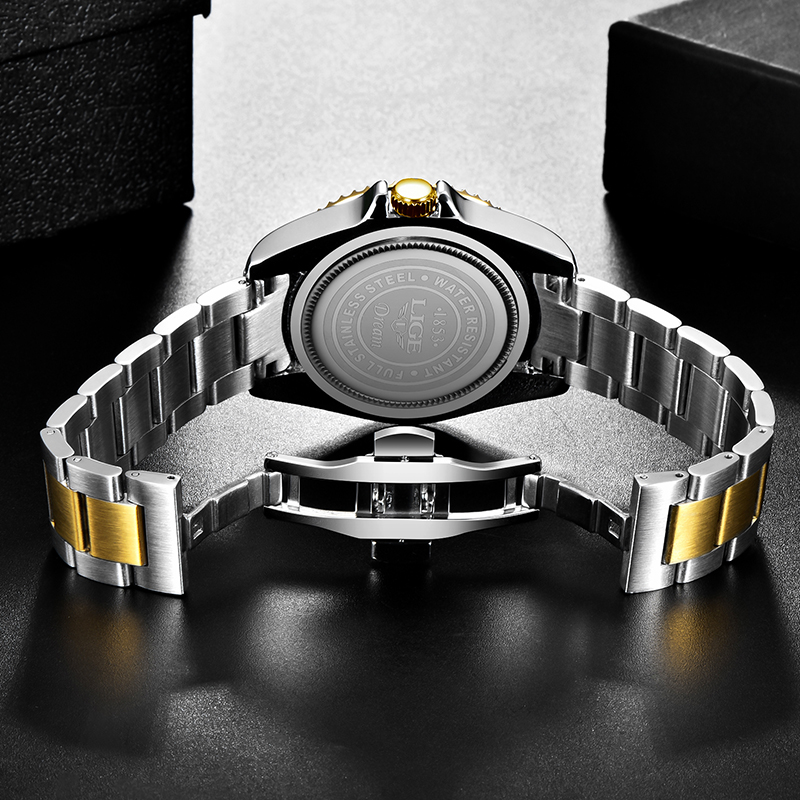 LIGE Official Watch Original Luminous Steel Relo Male Business ...