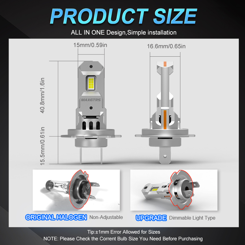 MAXGTRS 2Pcs H7 LED with Fan 20000LM Super Bright Head Light Headlight ...