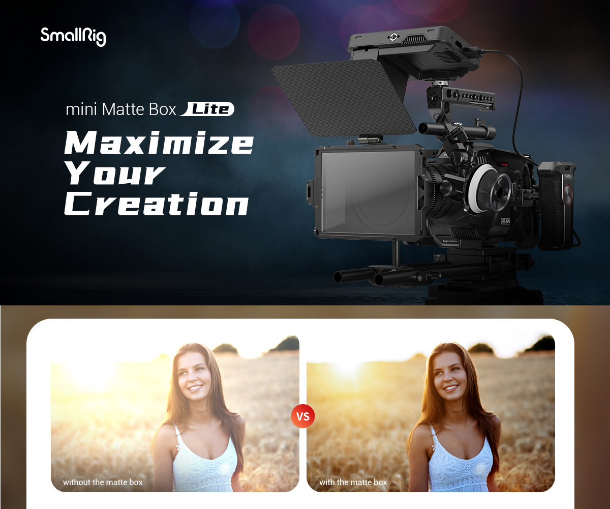 SmallRig Universal Mini Matte Box Lite For SONY For CANON Camera Carbon Fiber Top Flag Multiple ...