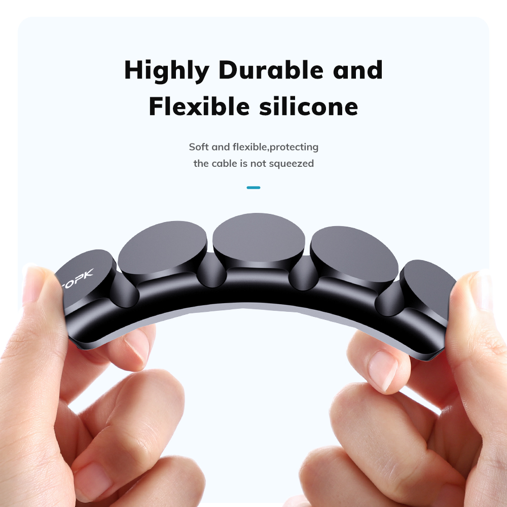 TOPK Cable Organizer Silicone USB Cable Winder Desktop Tidy Management ...