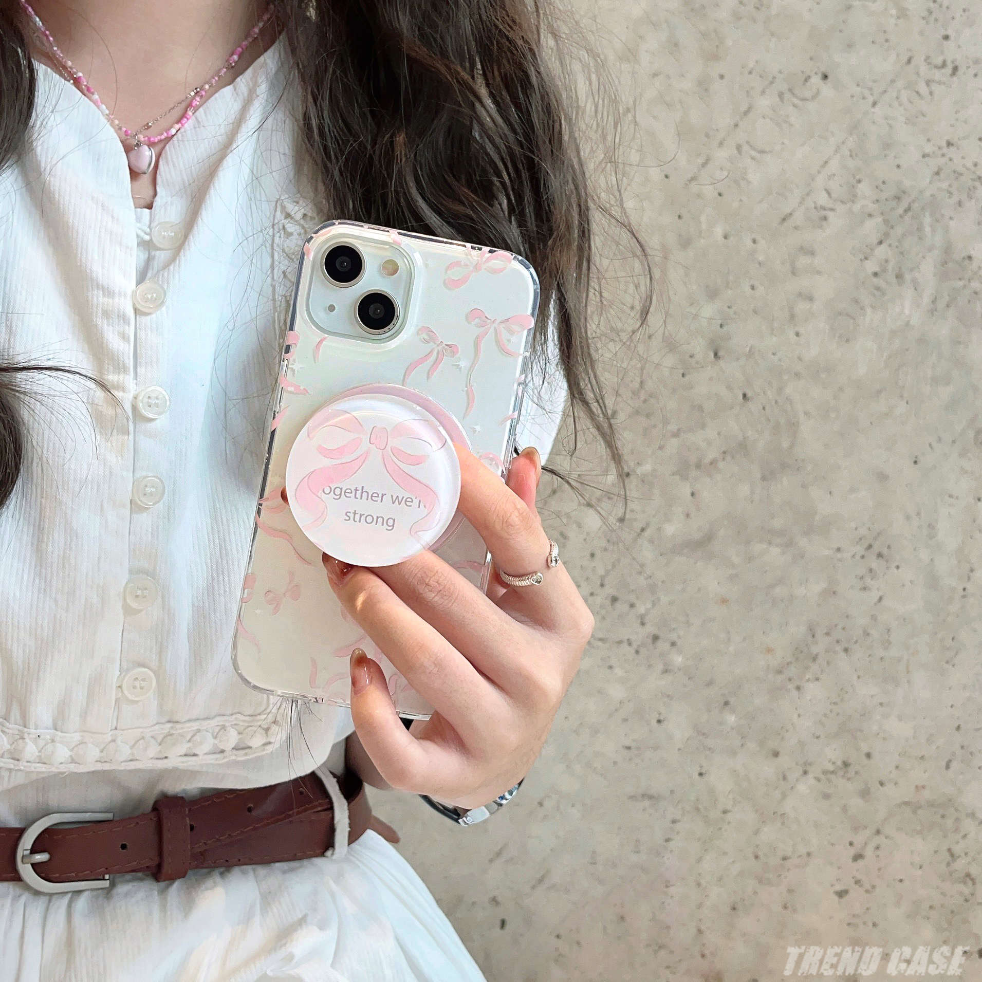 Pink bow Magnetic Bracket Phone Case For iPhone 15 14 13 12 11 Pro Max ...