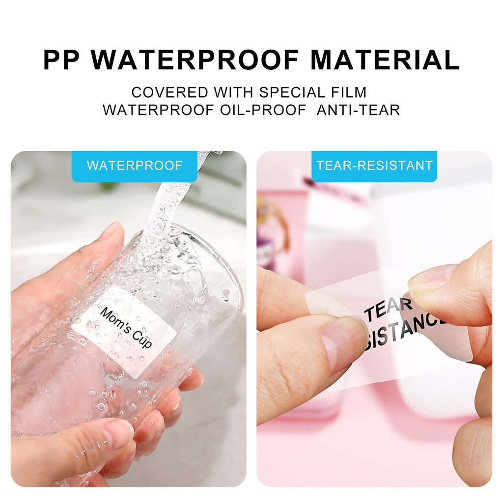 NIIMBOT B21 B1 B203 Label Printing Paper Transparent Name Sticker Sticker Waterproof Self ...