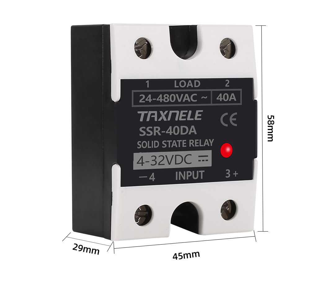 TAXNELE DC To AC SSR 40DA SSR 25DA 10DA Solid State Relay 4-32VDC Input ...