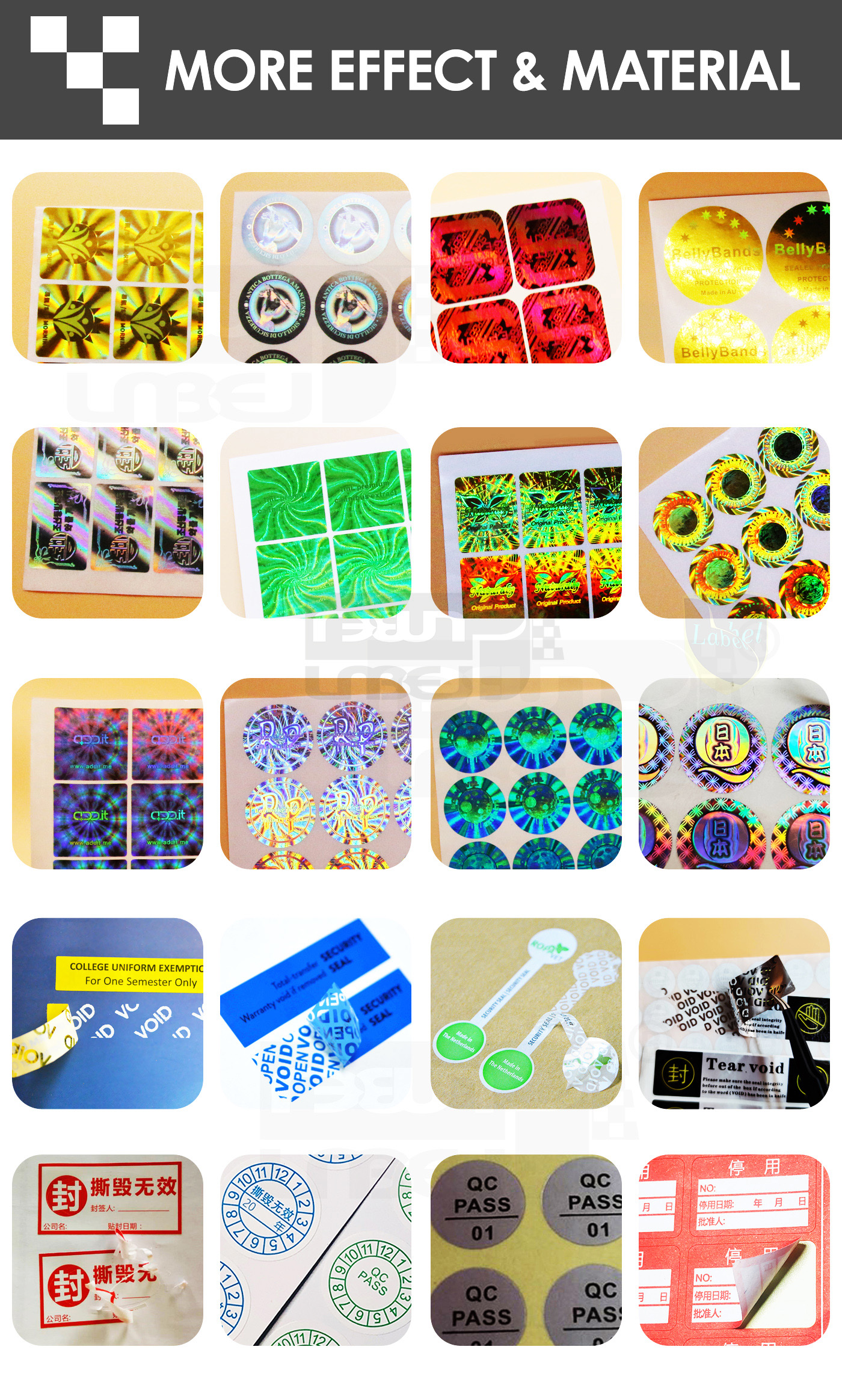 customized hologram sticker disposable authentic original sticker void ...