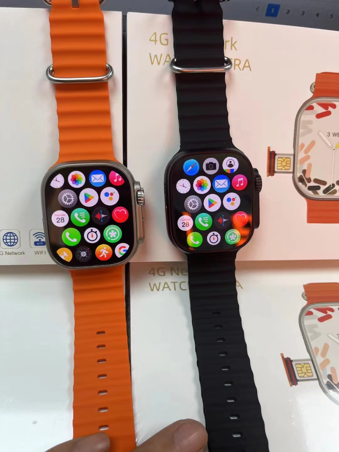 TOP 4G Android S9 Ultra Smart Watch 1:1 49mm AMOLED Screen 4 Core CPU ...