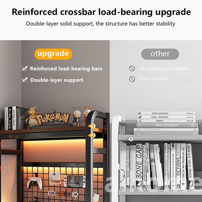 Desktop Organizer Tabletop Rack Bookshelf Bookcase Computer Desk ...