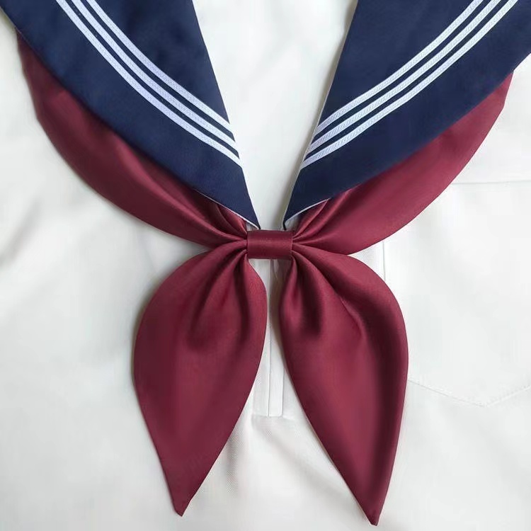 Girls Ribbon goldfish knot bow tie student triangle scarf Tie Necktie Choker For JK Uniforms ...