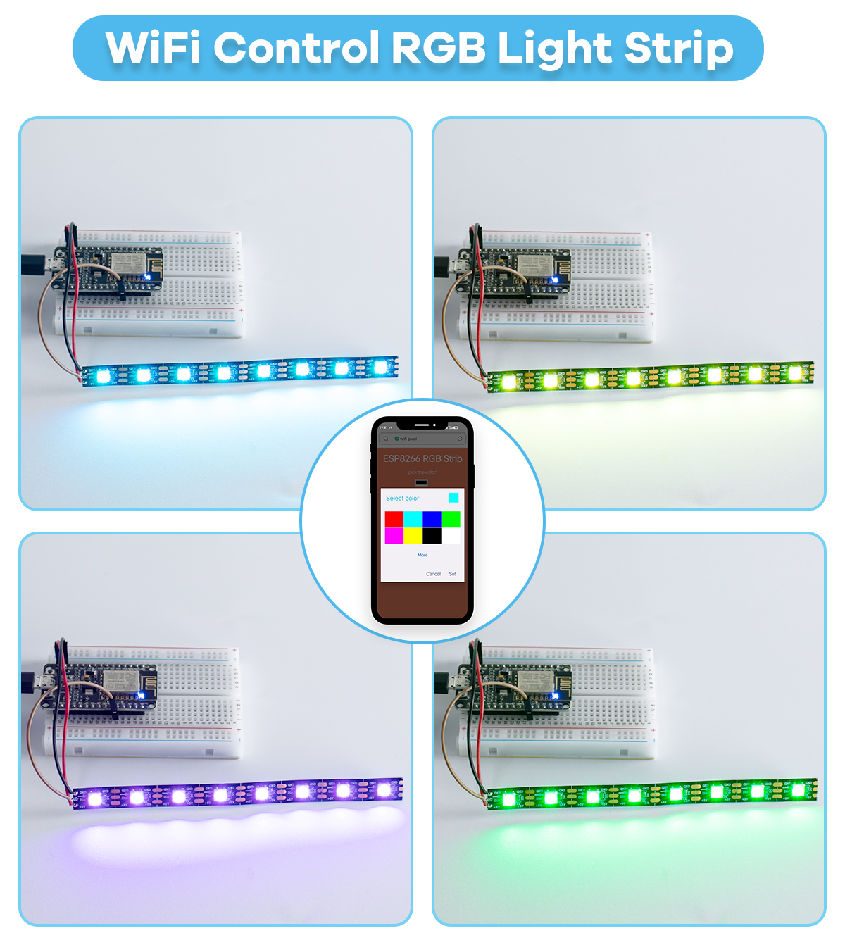 KLYSTR NodeMcu ESP8266 WiFi Development Board Starter Kit for IoT Breadboard Wifi Sensor Module ...