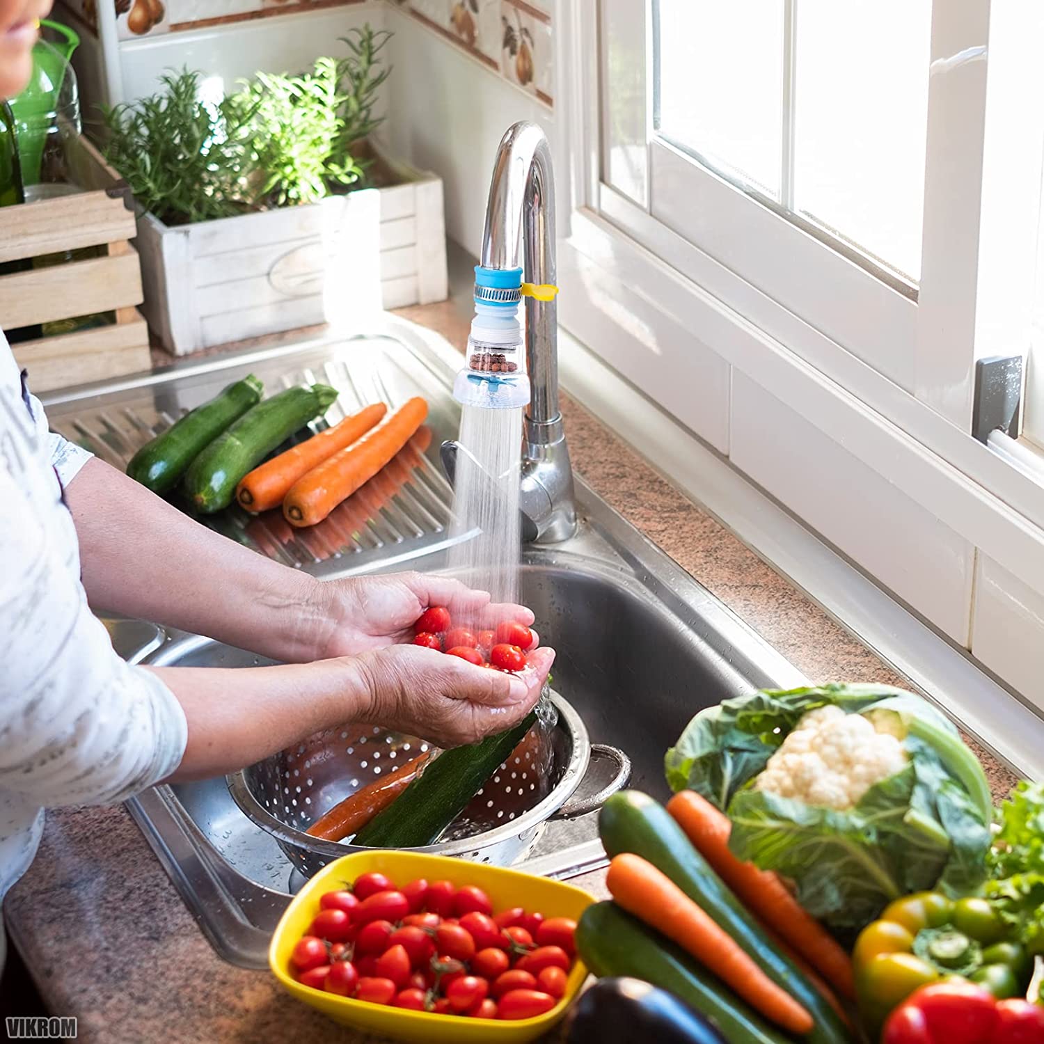 Faucet Splash Filter 360 Rotating Foldable Universal Kitchen Faucet ...