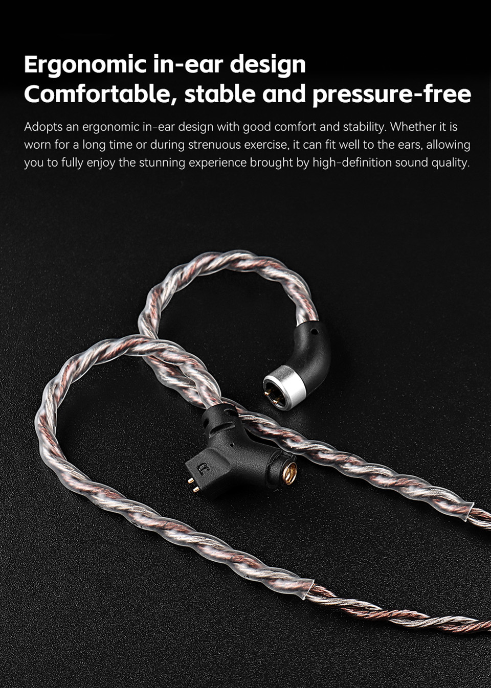 TRN RedChain-Plus Earphones Cable Four-core Copper-silver Mixed-braided With Microphone Boom Use ...