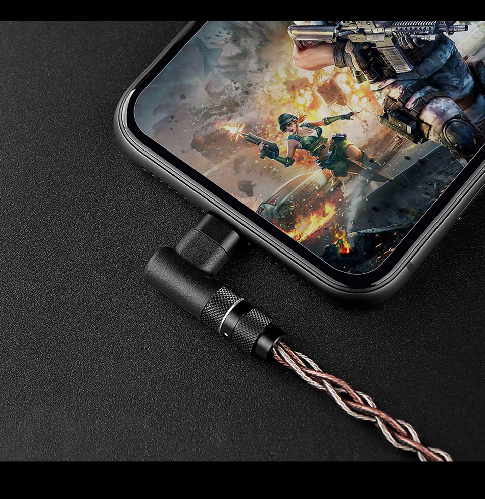 TRN RedChain-Plus Earphones Cable Four-core Copper-silver Mixed-braided ...