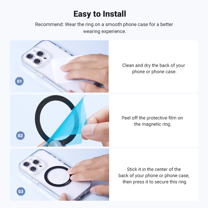 UGREEN Magnetic Sticker For Wireless Charger Metal Plate Ring For ...