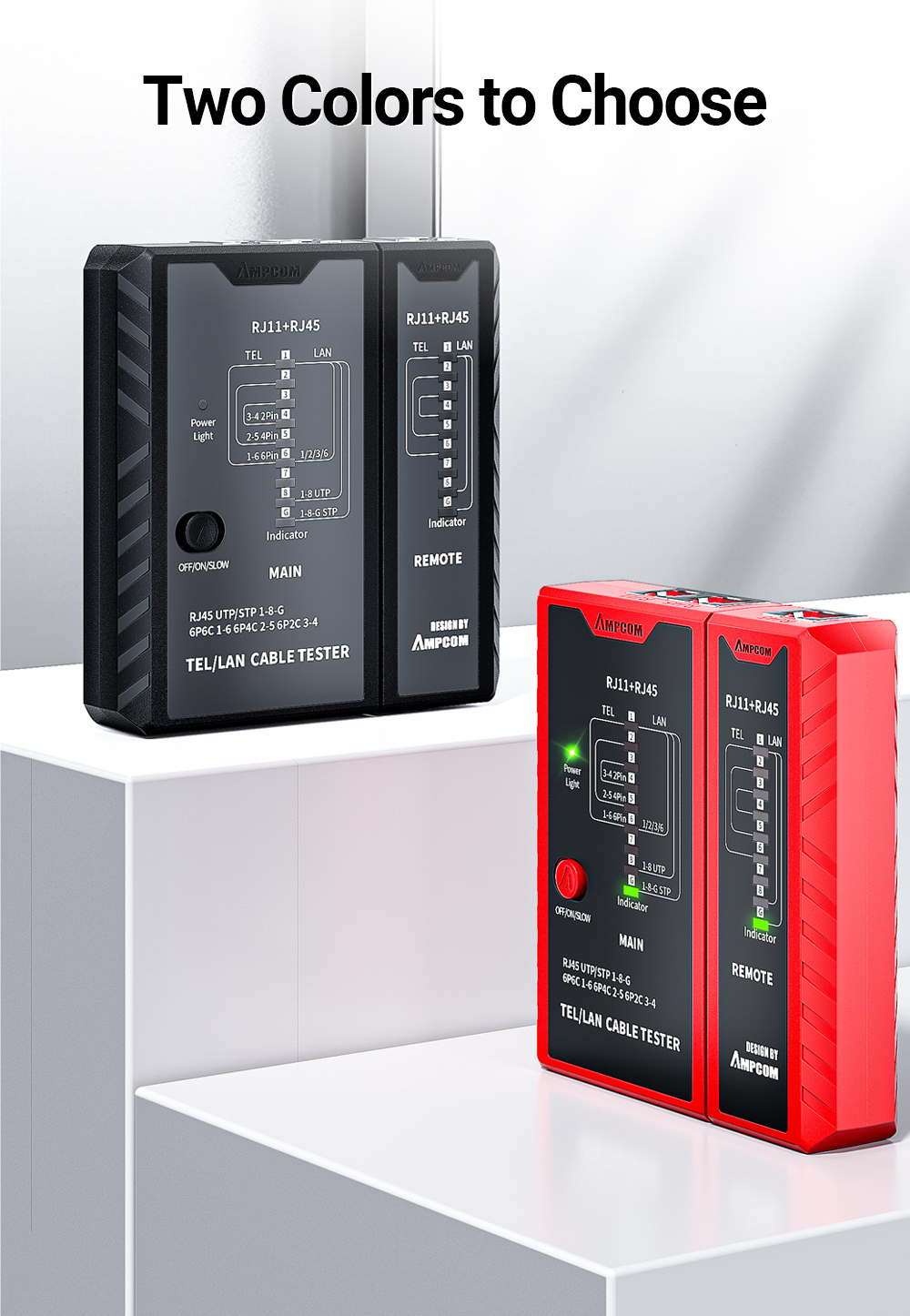 AMPCOM Updated Network Cable Tester LAN Cable Test Network Cable Tool ...