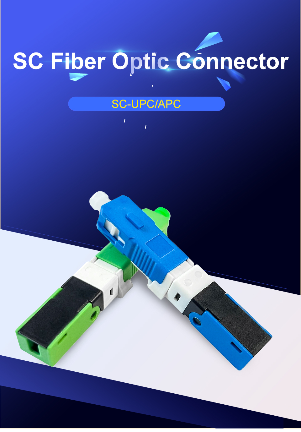 ONTi 200pcs SC Connector FTTH ESC250D UPC/APC Single Mode Fiber Optic ...