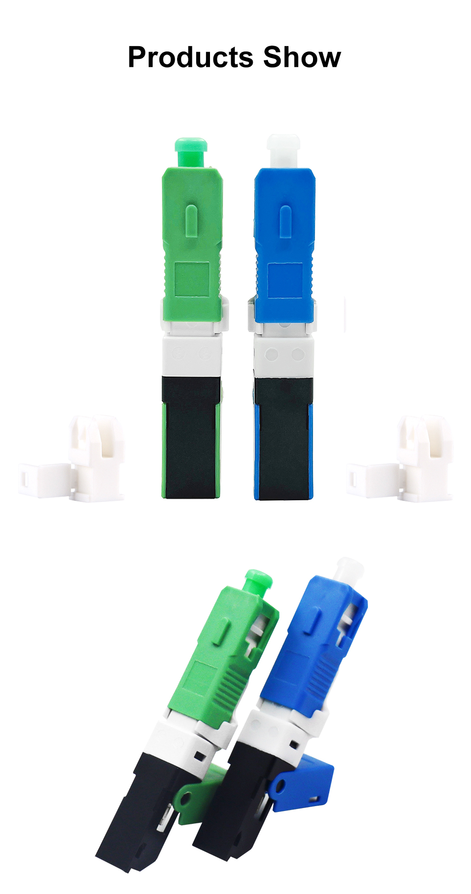 ONTi 200pcs SC Connector FTTH ESC250D UPC/APC Single Mode Fiber Optic Fast Connector Embedded ...