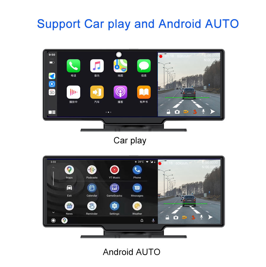 EKLEVA 10.26 Inch Carplay Android AUTO Car DVR ADAS 4G Dash Cam GPS Nav ...