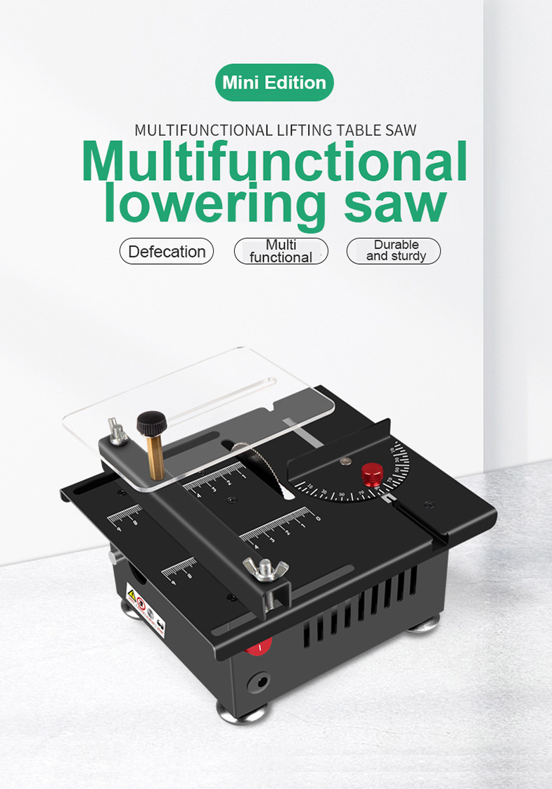 DEKES Table Saw Mini Desktop Electric Circular Cutter Speed Angle ...