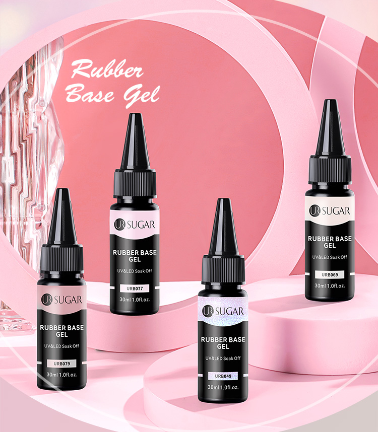 UR SUGAR Rubber Base Gel Milky Pink White Glitter Semi Permanent Soak ...