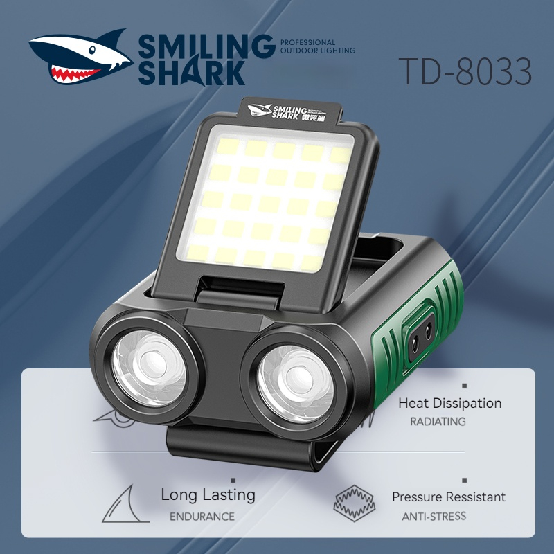 Smiling Shark TD8033 Mini Headlight Led COB Head lamp Small Hat Clip ...
