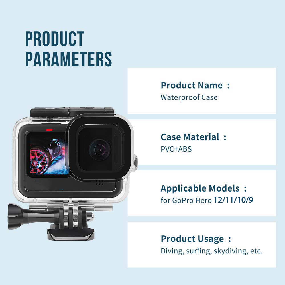 60M Waterproof Case for GoPro Hero 12 11 10 9 Black Protective Diving ...