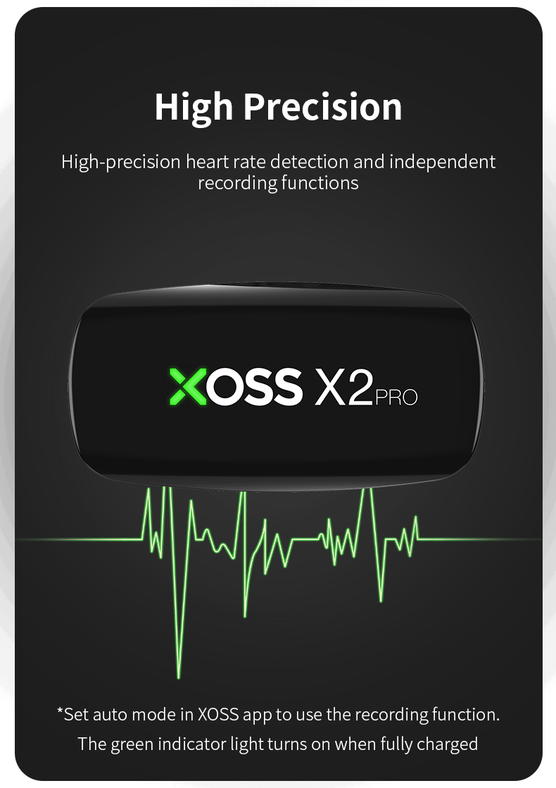 XOSS X2 Pro Heart Rate Sensor Independent Record Chest Strap HRM ...
