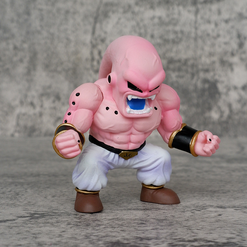 10cm Japan Dragon Ball Z Anime Figure Angry Muscle Majin Buu Son Goku ...
