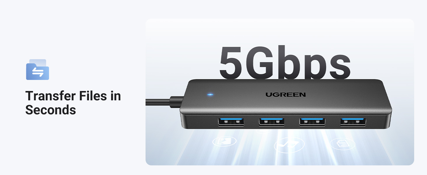 UGREEN USB 3.0 Hub 4 Ports USB A Splitter Ultra-Slim USB Expander for ...