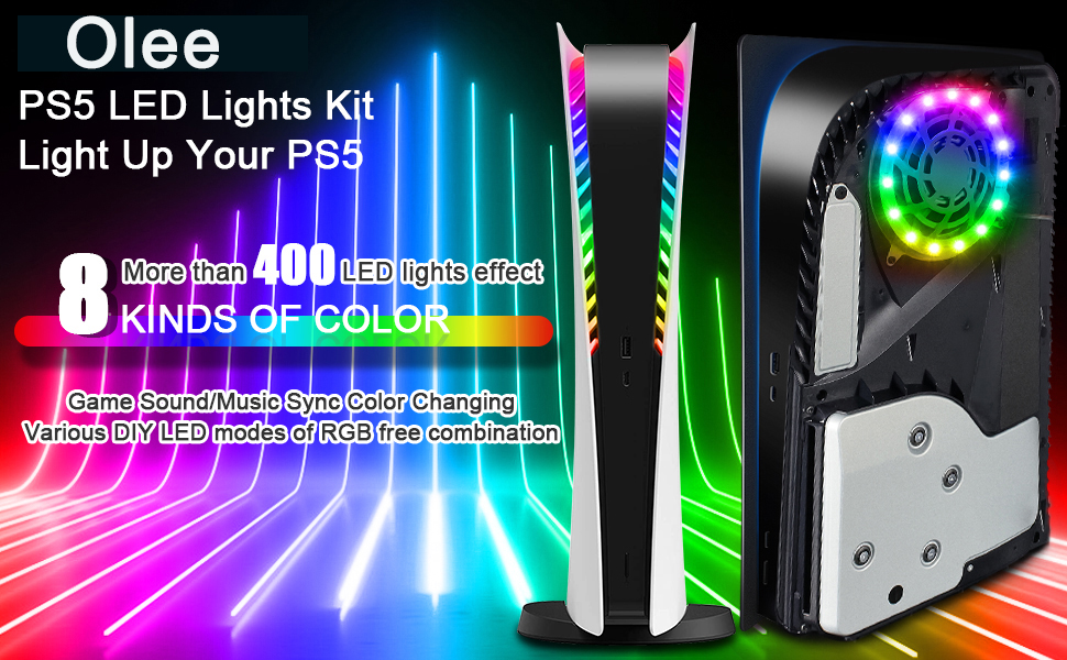 RGB LED Light Strip Kit for PS5 and PS5 Slim & PS5 Pro Console, Game ...