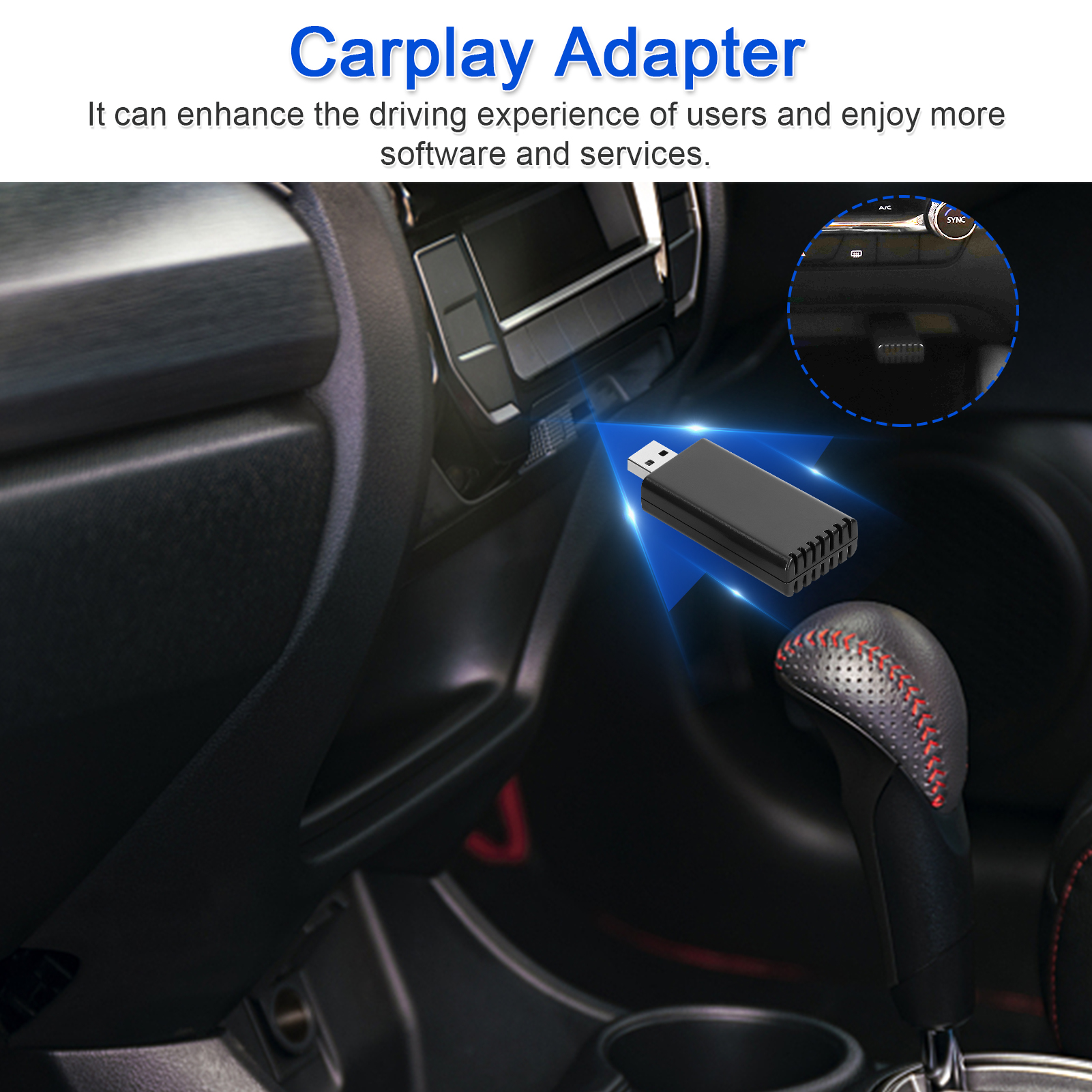 Scapph iPhone CarPlay Wireless Adapter Carplay Dongle Car Wired to ...