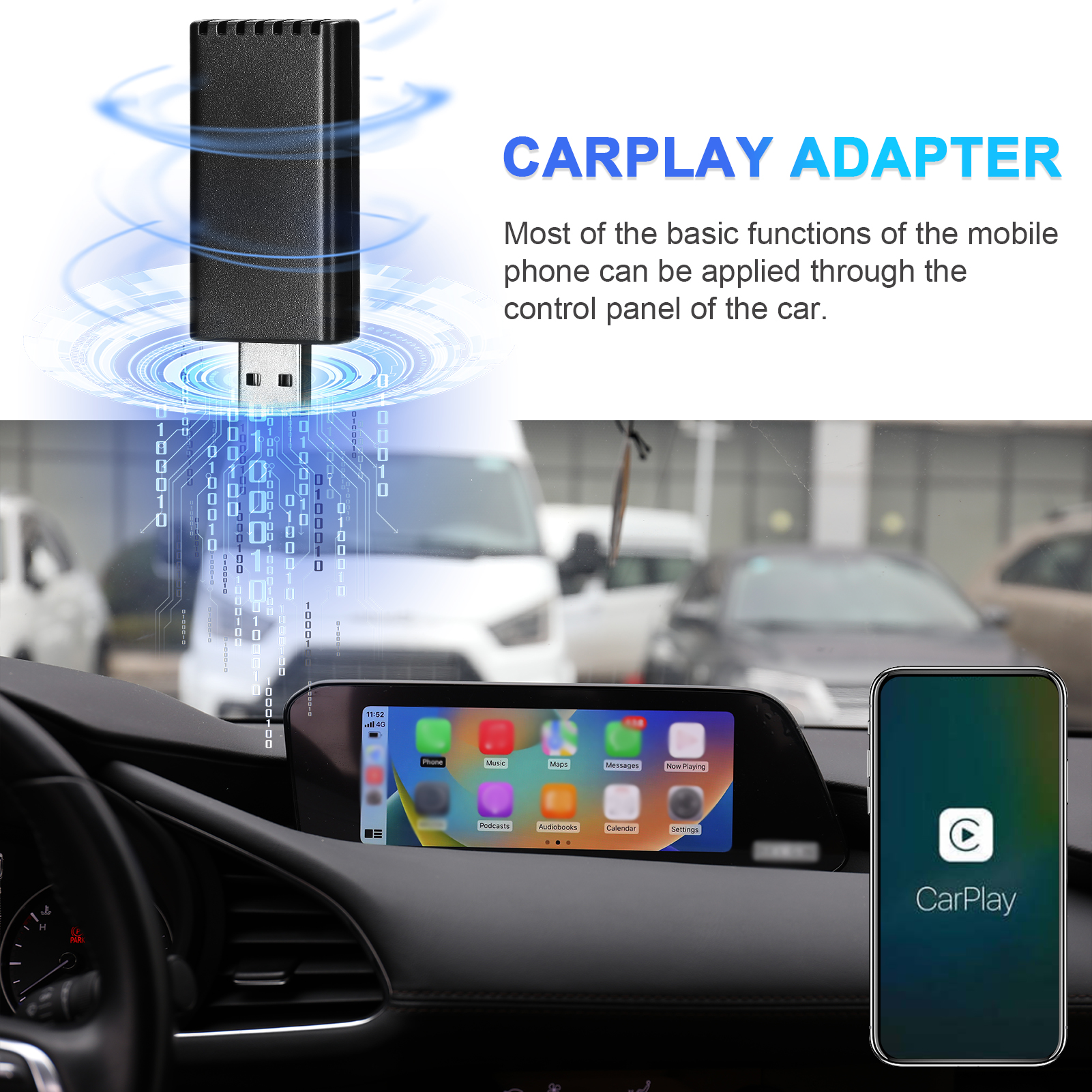 Scapph iPhone CarPlay Wireless Adapter Carplay Dongle Car Wired to ...