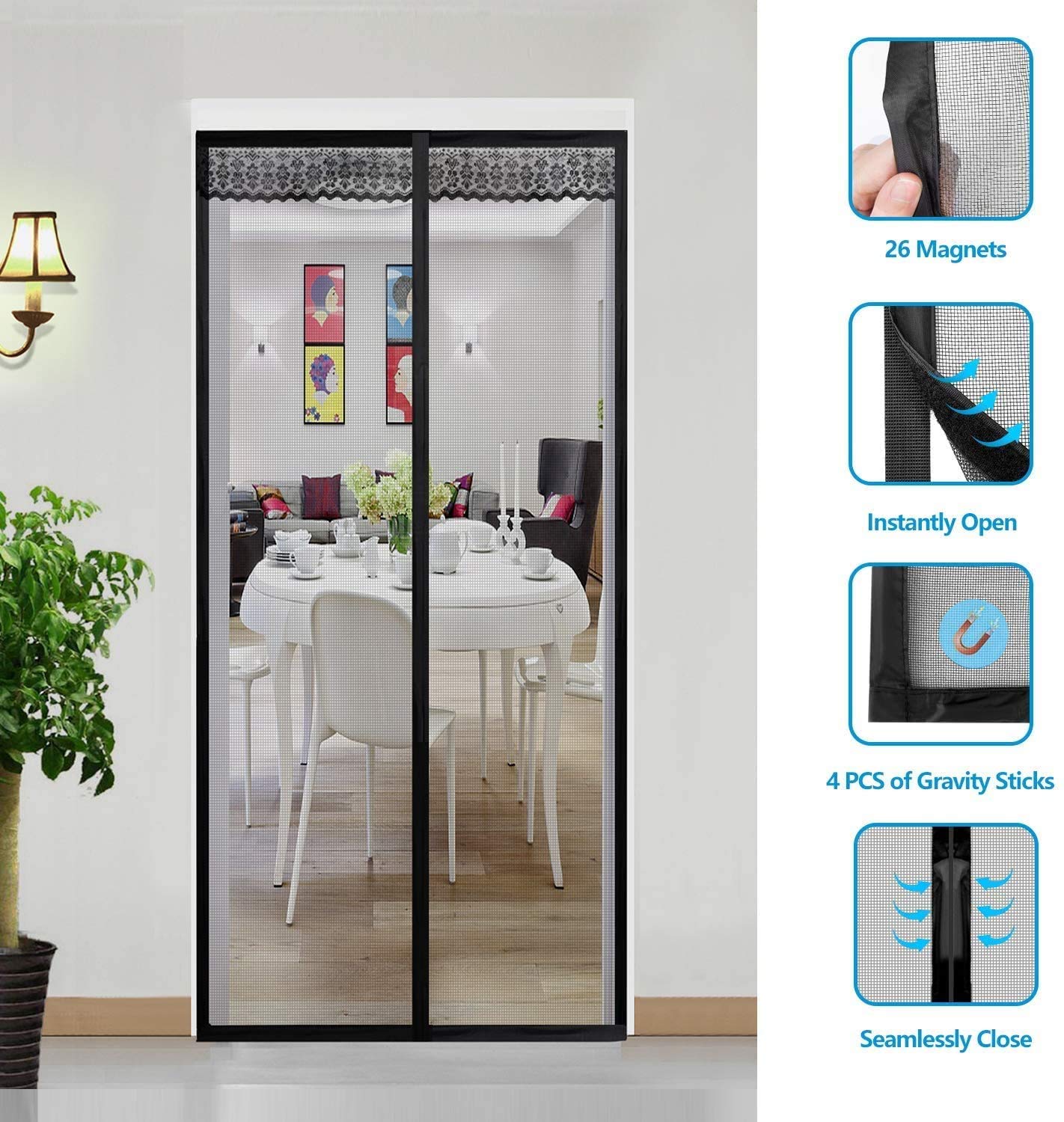 Magnetic Mosquito Net Mesh Curtain Door Anti Mosquito Insect Fly Bug ...
