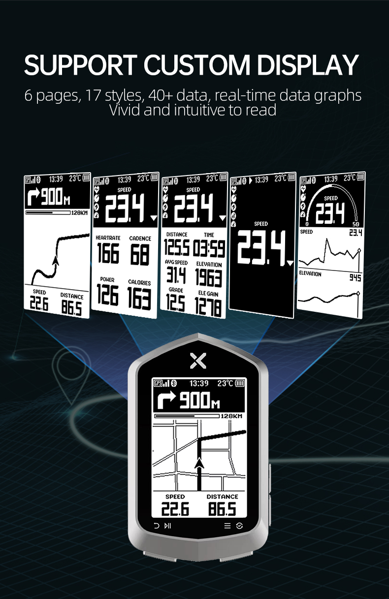 XOSS Nav+ Navigation Speedometer for mtb Bike Computer Wireless GPS ...