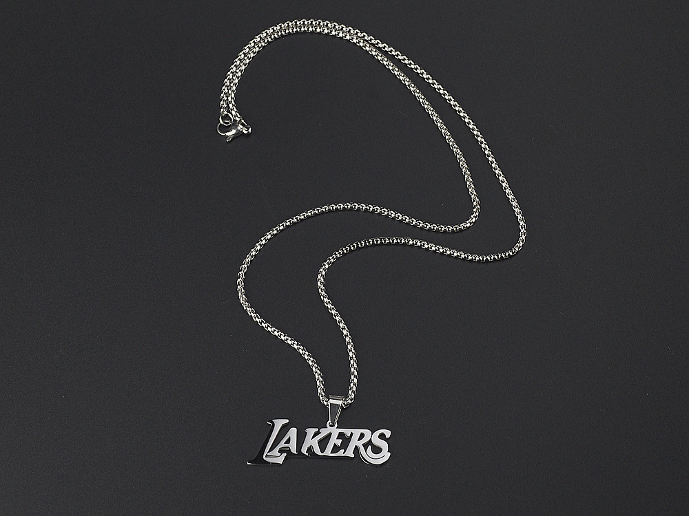 NBA Lakers Titanium Steel Logo Commemorative Necklace Hip Hop Style ...