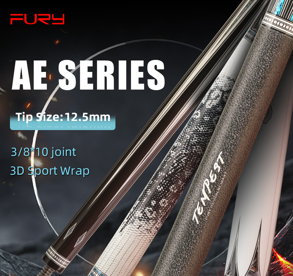 FURY AE-4/5/6/7 Billiard 58" 1/2 Hurricane Pool Cue Stick 12.5mm Maple ...