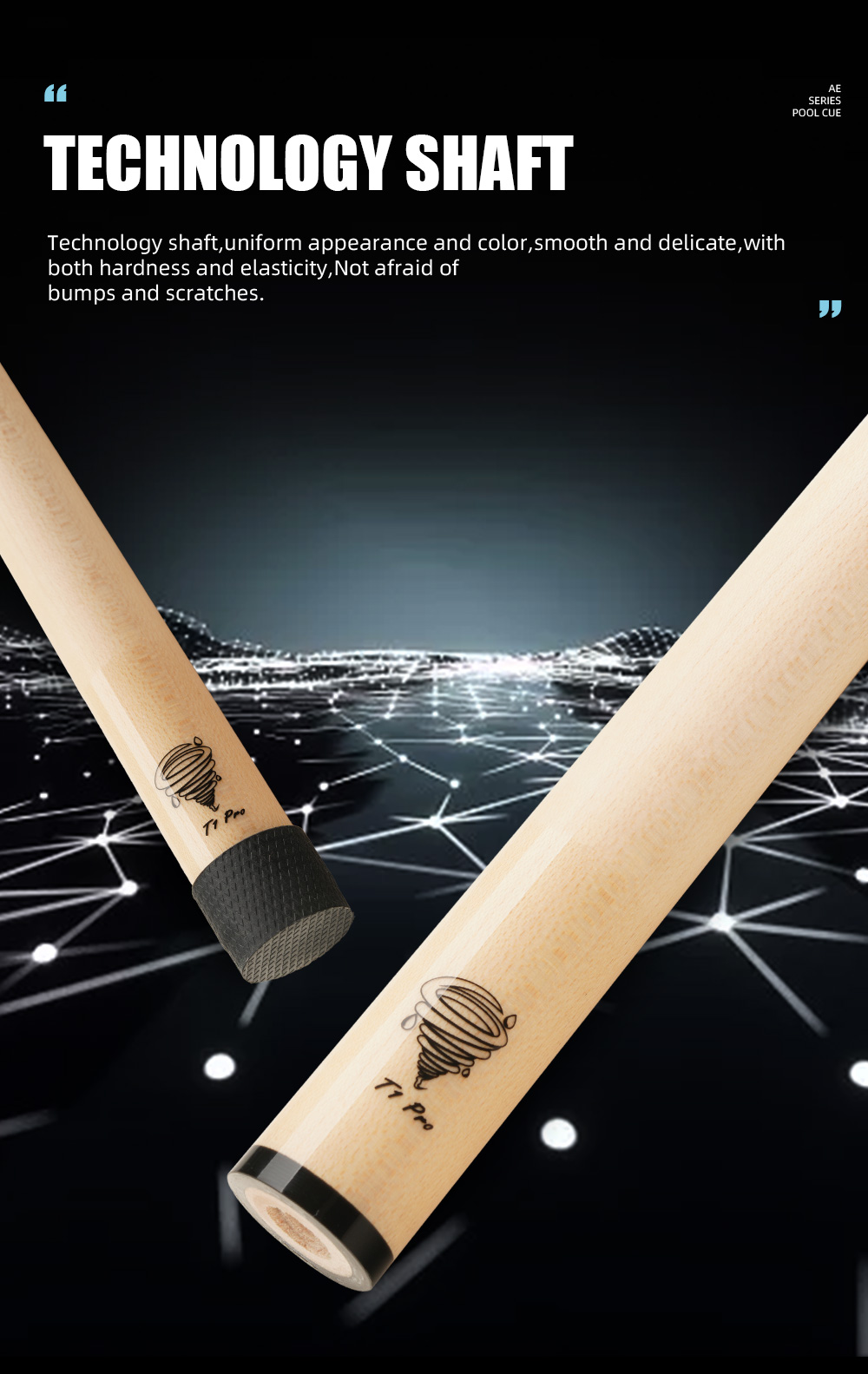 FURY AE-4/5/6/7 Billiard 58" 1/2 Hurricane Pool Cue Stick 12.5mm Maple ...