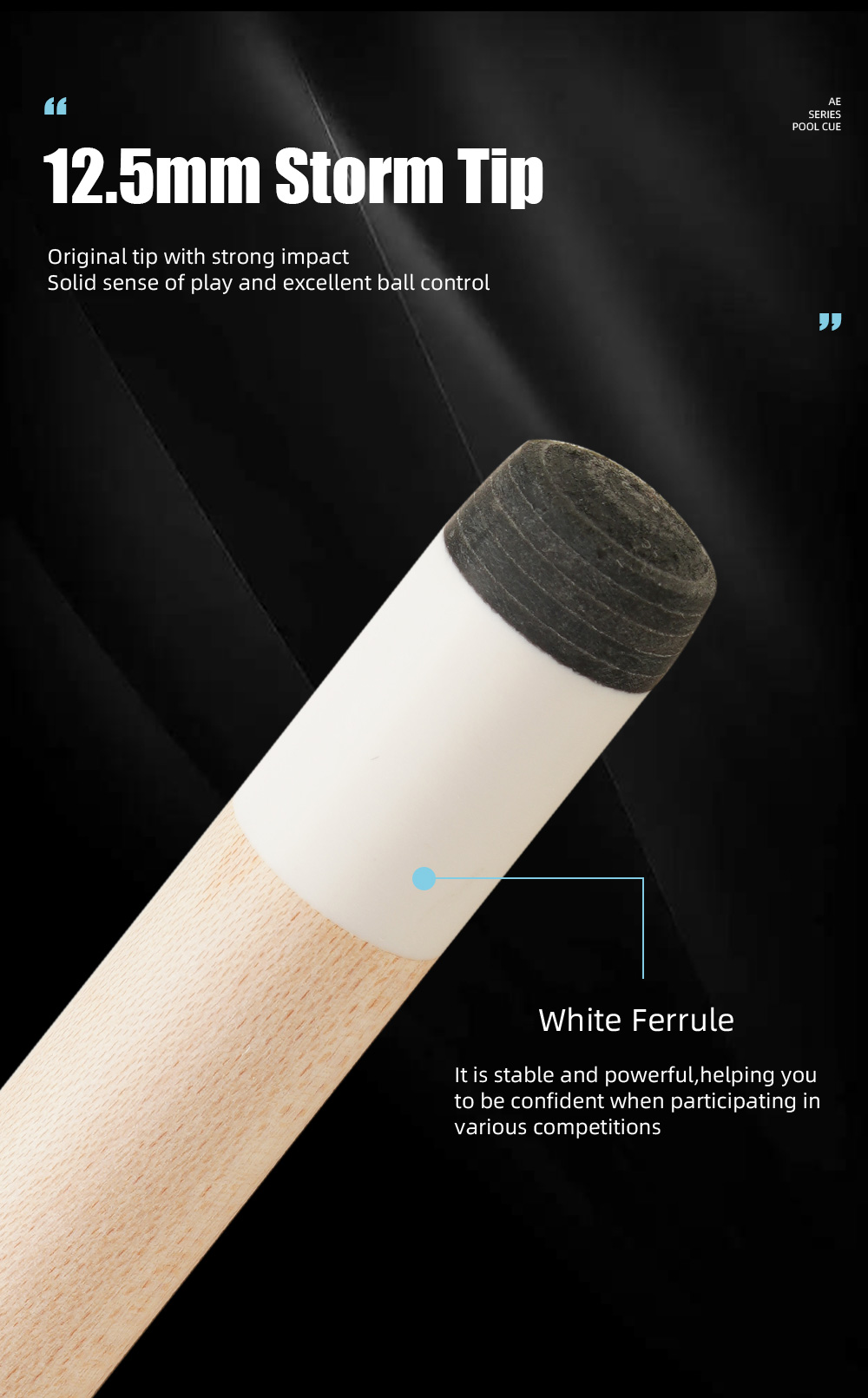 FURY AE-4/5/6/7 Billiard 58" 1/2 Hurricane Pool Cue Stick 12.5mm Maple ...