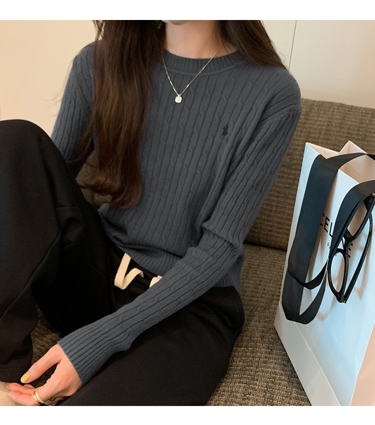 68009 Twist Pullover Round Neck Sweater New Style Soft Waxy Sweater ...