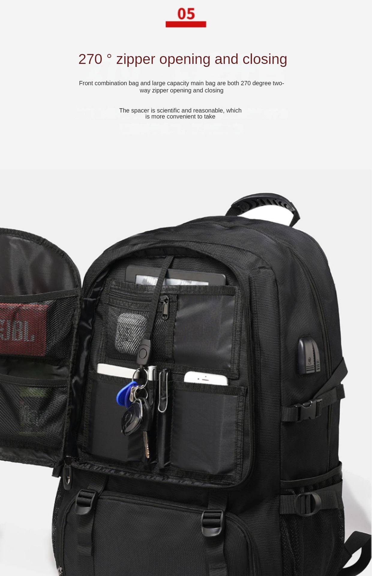 PH available 50-80L Travel Backpack expandable waterproof hiking ...