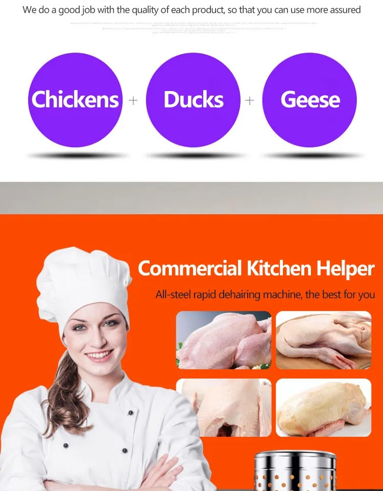 CHUANGCHAO Turkey Chicken Plucker Plucking Machine Poultry De-Feather plucker machine for ...