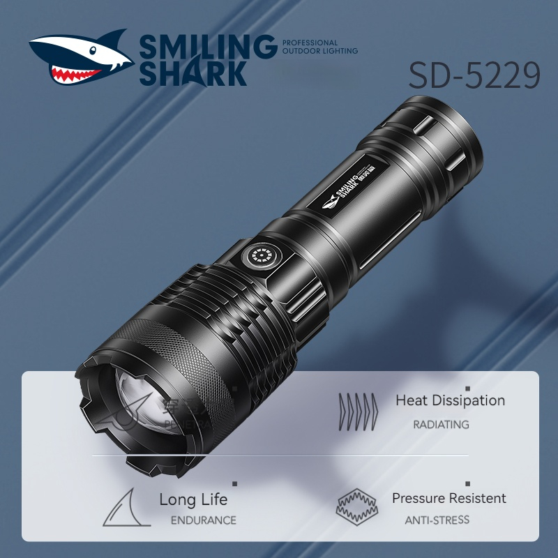 Smiling Shark SD5229 Rechargeable Flashlight Led M60 6000 Lumens Super ...