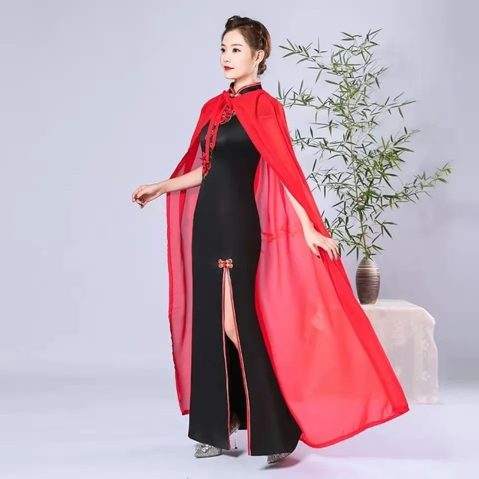 CHINA tradition hanfu cape Cloak Red Cloak Thin Shawl Women's Clothing ...