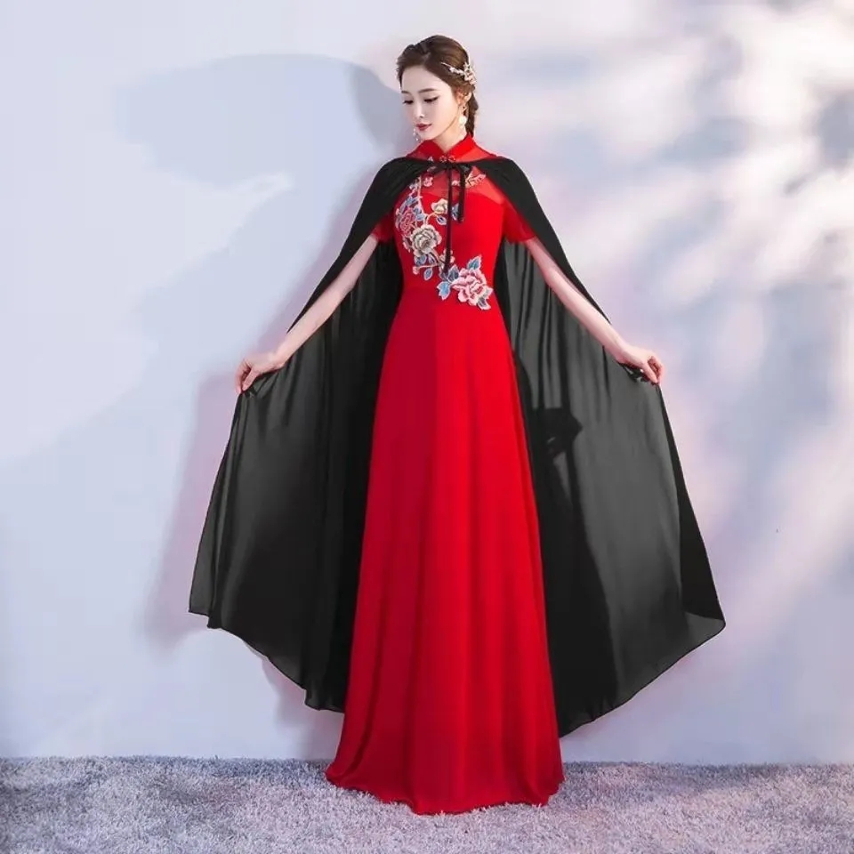 CHINA tradition hanfu cape Cloak Red Cloak Thin Shawl Women's Clothing ...