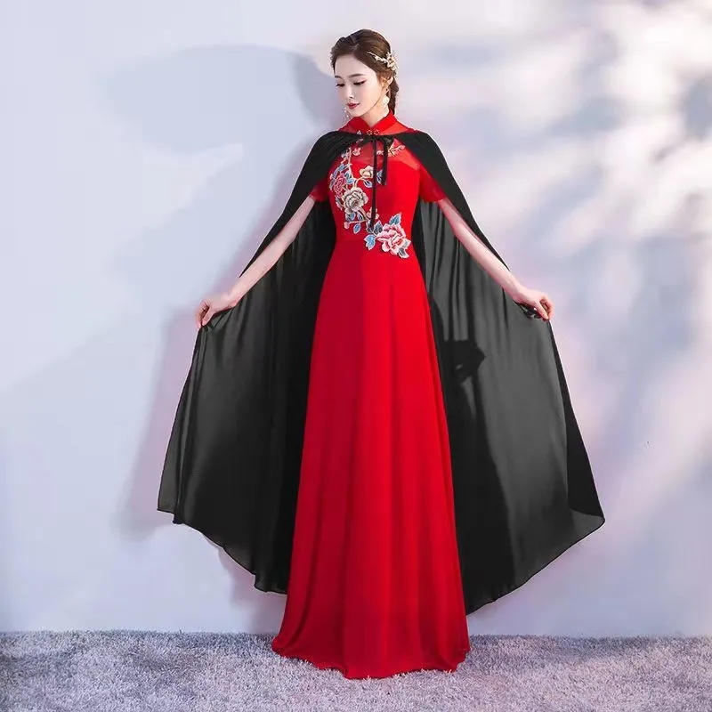 CHINA tradition hanfu cape Cloak Red Cloak Thin Shawl Women's Clothing ...