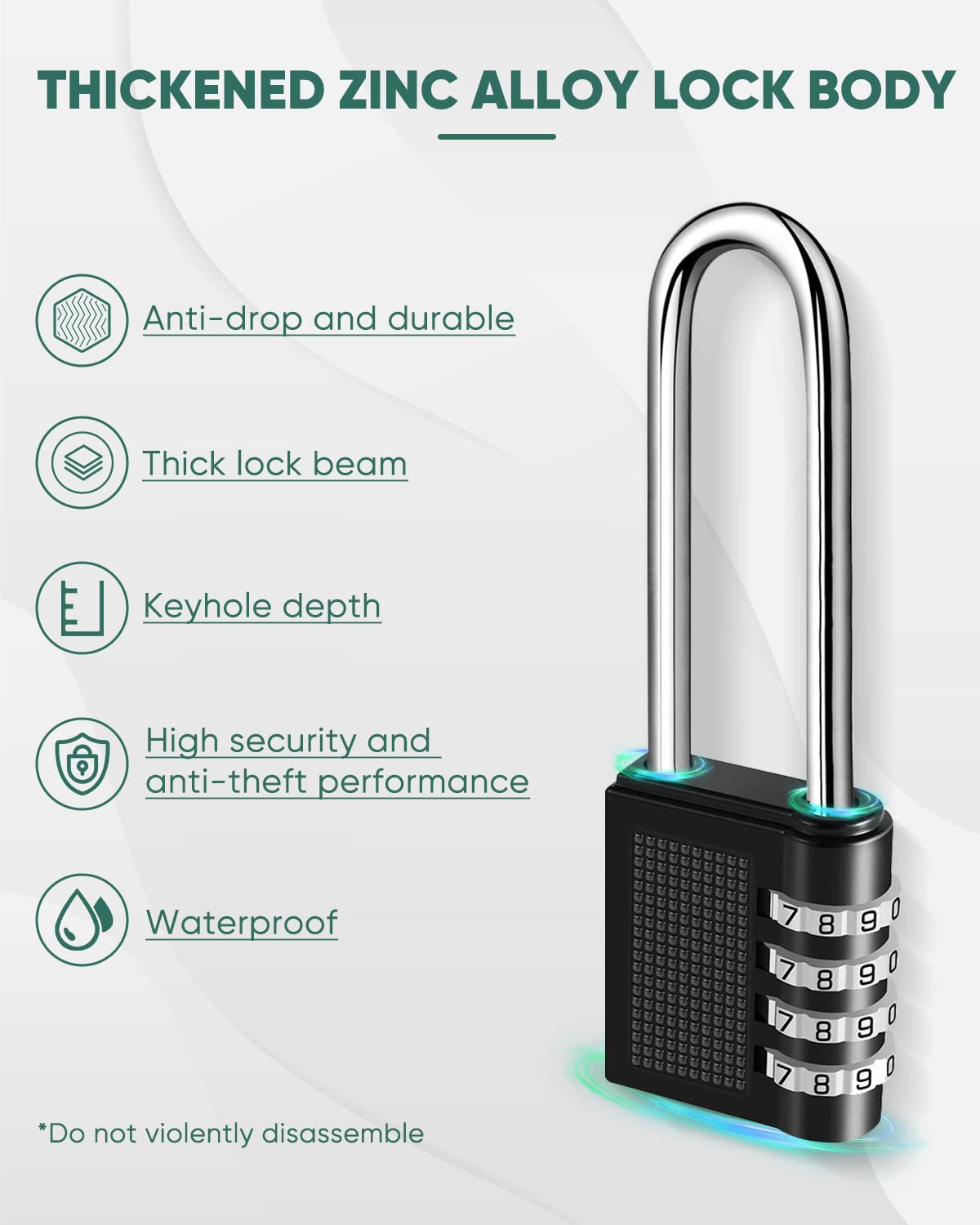 Door Lock Padlock 4 Digit Dial Combination Outdoor Weatherproof ...