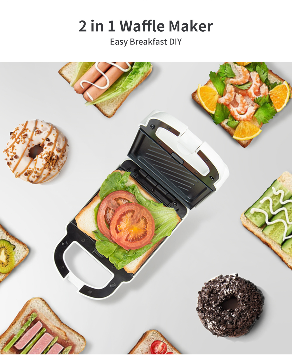 Simplus 2 in 1 Donut/Waffle/Sandwich Maker Bread Maker Toaster Electric ...