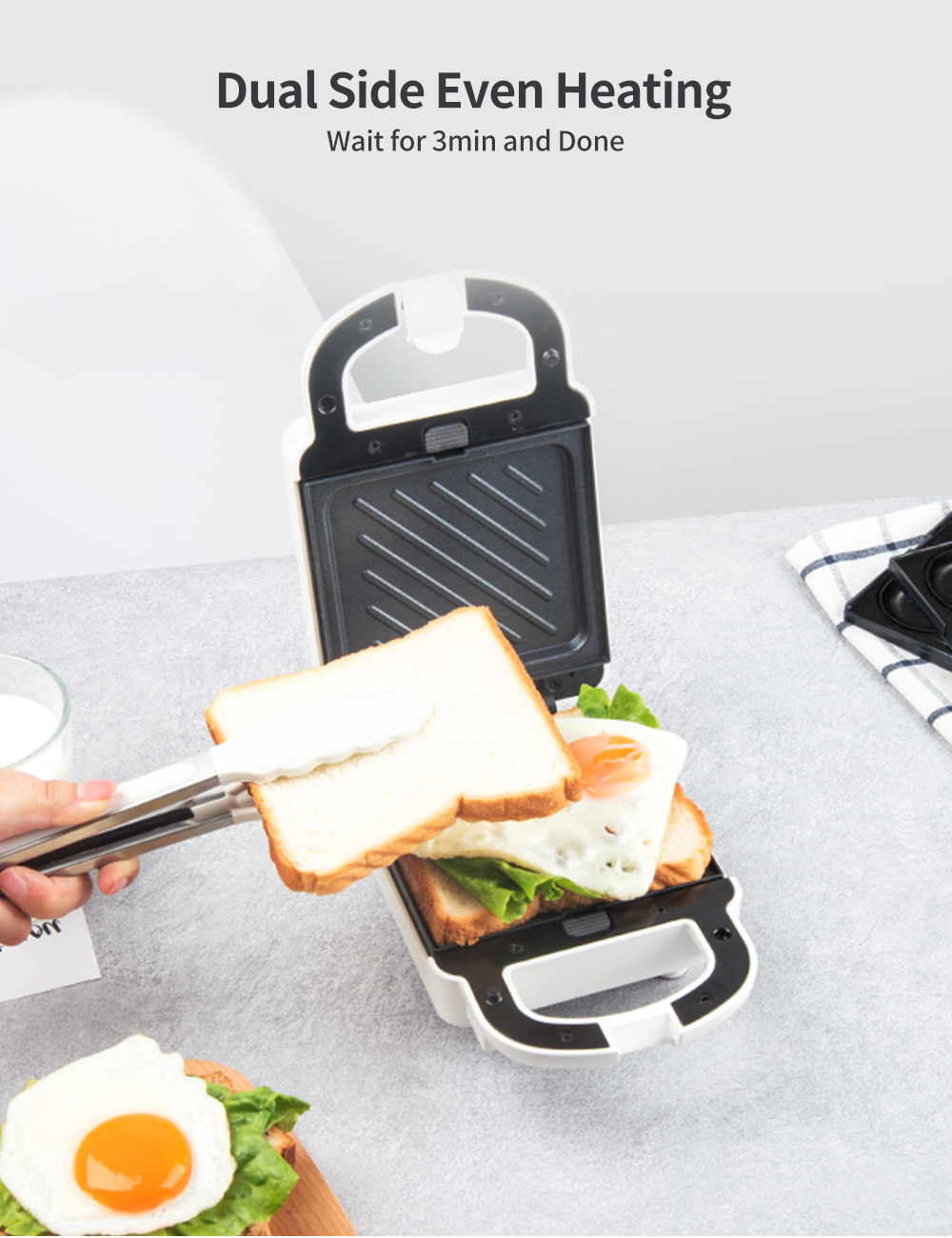 Simplus 2 in 1 Donut/Waffle/Sandwich Maker Bread Maker Toaster Electric ...